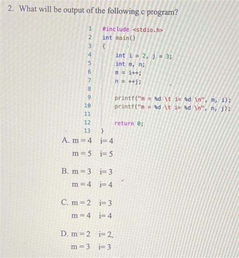 Solved 2 What Will Be Output Of The Following C Program 1
