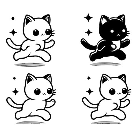 Premium Vector Cute Cat Vector Illustration Set Cartoon Cute Cat