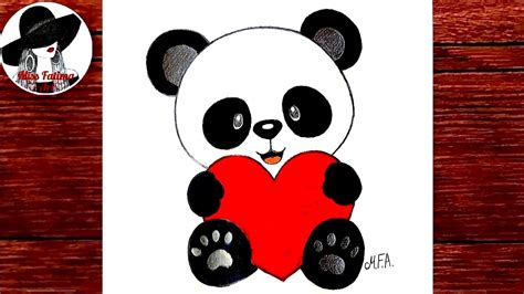 КАК ЛЕГКО НАРИСОВАТЬ ПАНДУ С СЕРДЕЧКОМ Очень Простой Рисунок Милый Панда Youtube