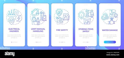 Ways To Minimize Workplace Injuries Blue Gradient Onboarding Mobile App