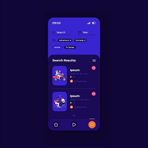 Premium Vector Video Hosting Application Smartphone Interface Vector Template Mobile App Page
