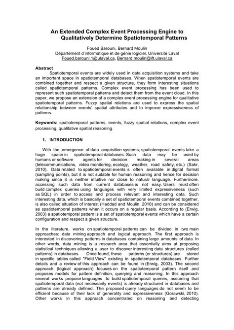 Pdf An Extended Complex Event Processing Engine To Qualitatively Determine Spatiotemporal Patterns