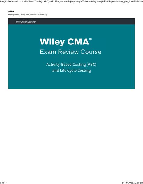Solution Part 1 Dashboard Activity Based Costing Abc And Life Cycle