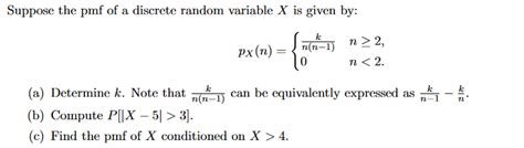 Solved Suppose The Pmf Of A Discrete Random Variable X Is Chegg