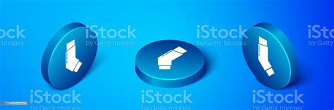 파란색 배경에 격리된 등색 흡입기 아이콘입니다 기침 완화 흡입 알레르기 환자 호흡기 파란색 원 버튼입니다 벡터 일러스트레이션 3차원 형태에 대한 스톡 벡터 아트 및 기타