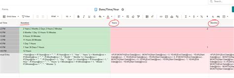 how to show the duration a task took to be completed between start date