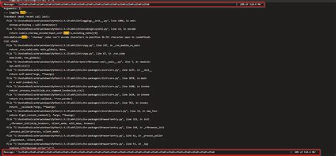 Dependencie Rfbrowser Init Giving An Error Log Unicodeencodeerror Charmap Codec Can T