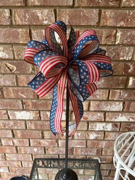 Patriotic Bow Patriotic Bow For Wreath Patriotic Bow For Lantern