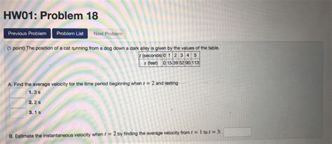 Solved Hw01 Problem 18 Previous Problem Problem List Next