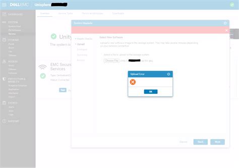 Dell Emc Unity Nonspecific Error In Ui While Uploading Unity Oe Code