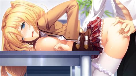 Rule 34 Ass Grab Blonde Hair Blue Eyes Blush Chr Game Cg Gleam