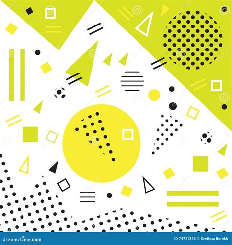 Minimalist Pattern With Geometric Shapes Modern Background Hipster Style Texture Memphis