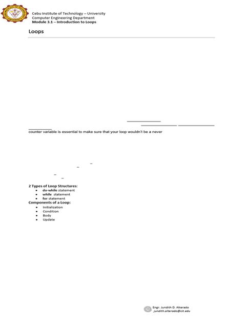 Module 31 Introduction To Loops Pdf Control Flow Software