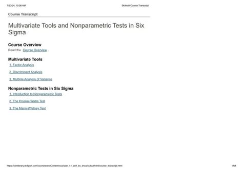 Multivariate Tools And Nonparametric Tests Apdf