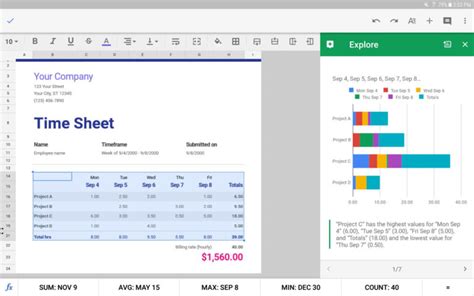 Spreadsheet For Android Phone — Db
