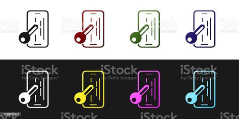 흑백 배경에서 격리된 스마트폰 아이콘용 유리 화면 보호기 설정입니다 유리 용 보호 필름 휴대 전화에 대한 투명 소프트 유리 벡터 Lcd에 대한 스톡 벡터 아트 및 기타