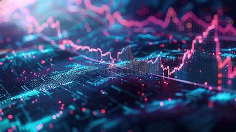 Abstract Data Visualization Of A Stock Market Graph Stock Illustration