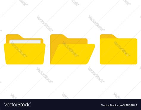 File Folder Icon Set Open Folder And Close Folder Vector Image