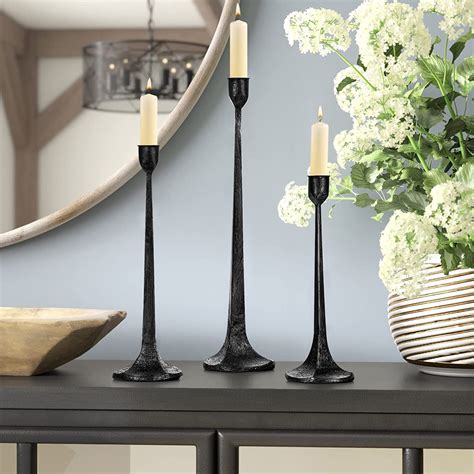 Iron Taper Candle Holder Set Of 3 Decorative Tall Candle Stand