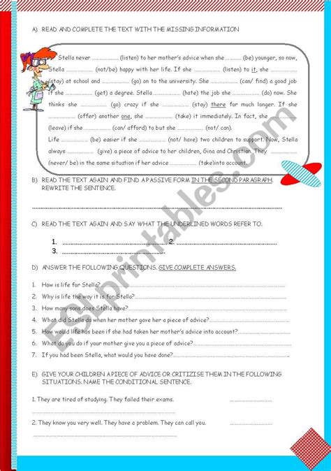 Reading Comprehension Text Conditional Sentences Esl Worksheet By