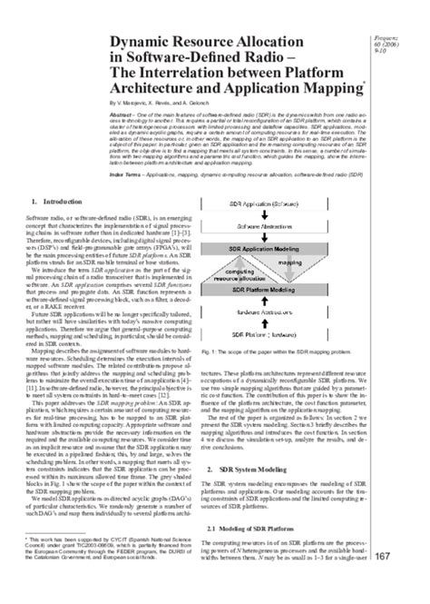 Pdf Dynamic Resource Allocation In Software Defined Radio The Interrelation Between Platform