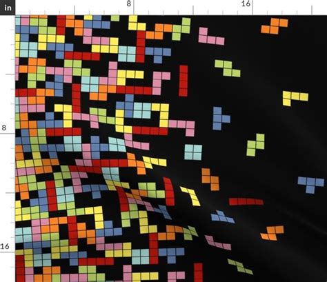 Tetris Style Blocks Falling Spoonflower