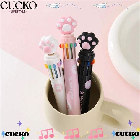Cucko Mini Pen 0 5 มม ปากกาลูกลื ่ นสร ้ างสรรค ์ 10 สีประณีตการ ์ ตูนอุปกรณ ์ การเขียนโรงเรียน