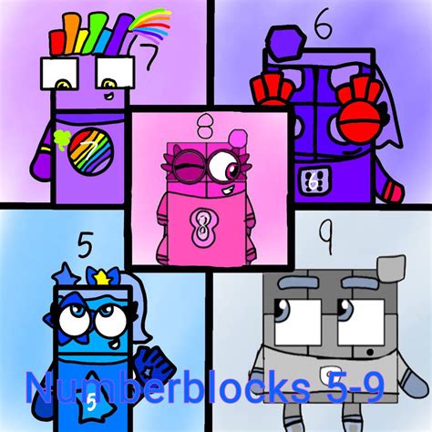 Numberblock 5 9 By Lucybluefive On Deviantart