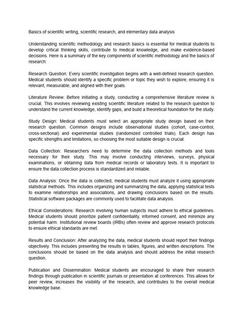 Basics Of Scientific Writing Scientific Research And Elementary Data Analysis Download Free