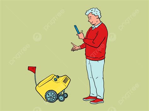 A Man And A Delivery Robot Delivery Machine Humor Png And Vector