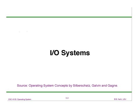 Notes On Io Systems Operating Systems Csc 4103 Docsity
