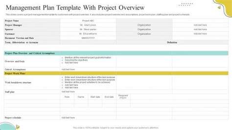 Project Overview Template Slide Team