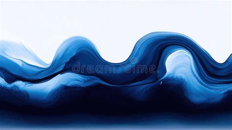 Abstract Blue Wave Design With Fluid Shapes And Gradients Stock