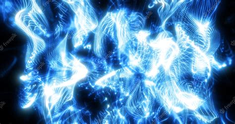 Premium Photo Abstract Blue Energy Waves Futuristic Hitech Glowing Particles Background