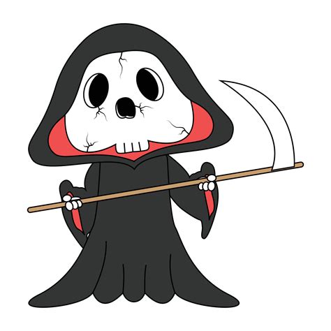 Cute Grim Reaper Cartoon 11890601 Vector Art At Vecteezy