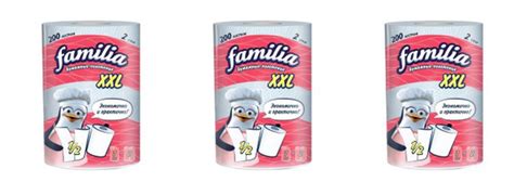 Familia Бумажные полотенца XXL белые, двухслойные - 3 шт - купить с ...