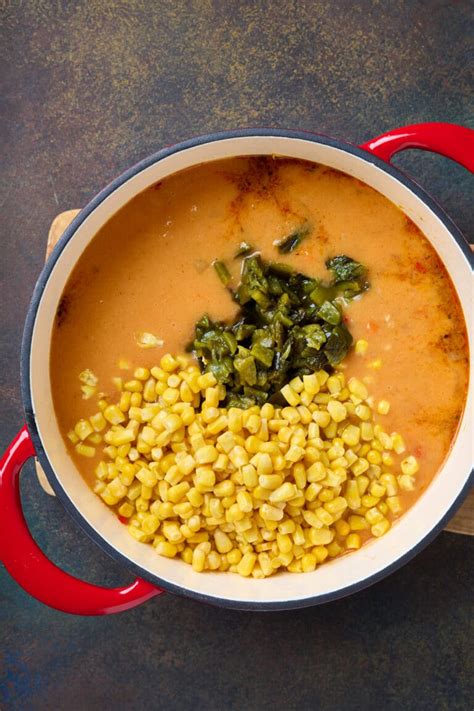 Roasted Poblano Corn Chowder Lemon Blossoms