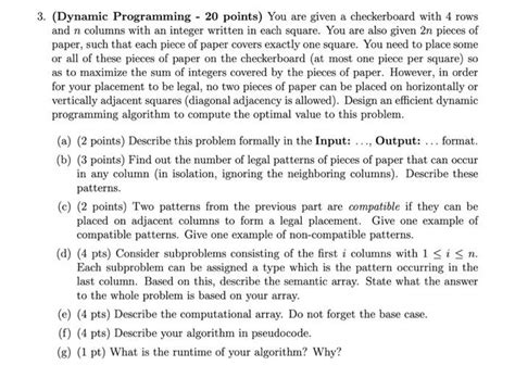 Solved 3 Dynamic Programming 20 Points You Are Given A