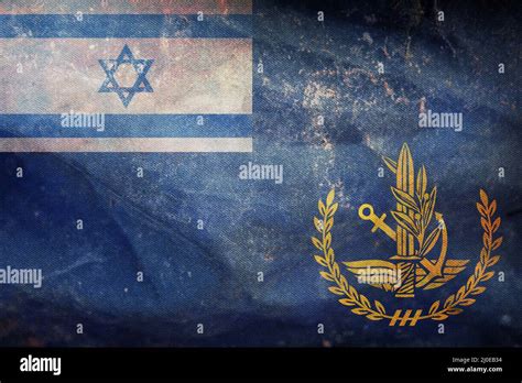 Top View Of Flag Idf Chief Of Staff At Sea Israel Retro Flag With