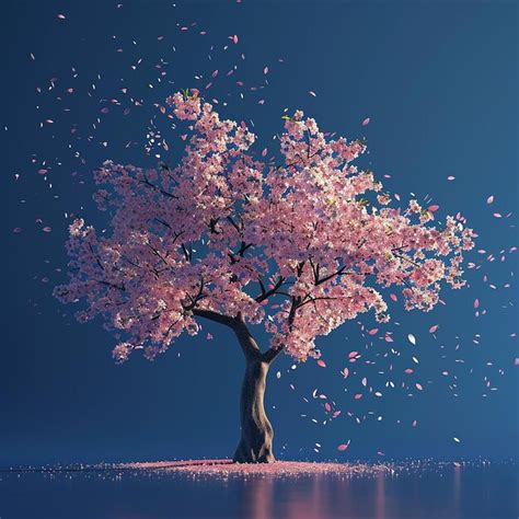 Premium Photo 3d Rendered Photos Of Sakura Tree And Falling Sakura