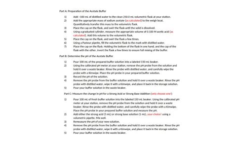 Buffer Lab Preparation Of An Acetate Buffer And