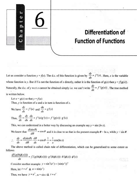 6 Differentiation Of Function Of Function Vikas Rahi Concepts Of