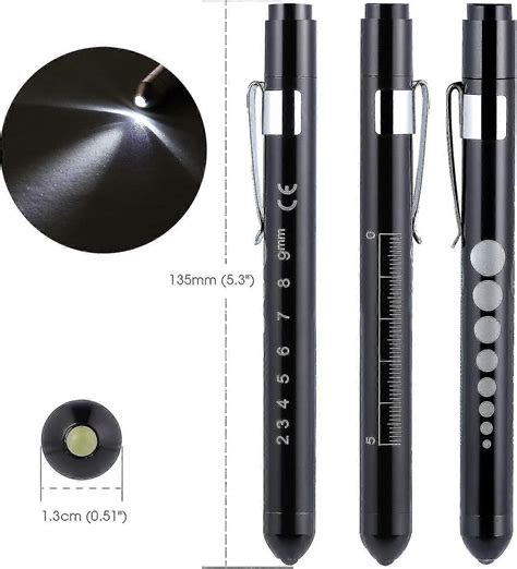 Led Penlight With Pupil Gauge And Ruler Detector Torch Tactical Flashlight Medical Pen Lights