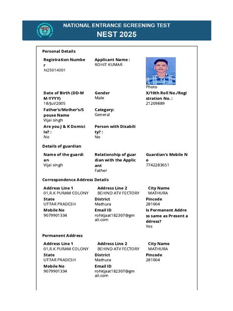 Nest Application Form 2025 Pdf
