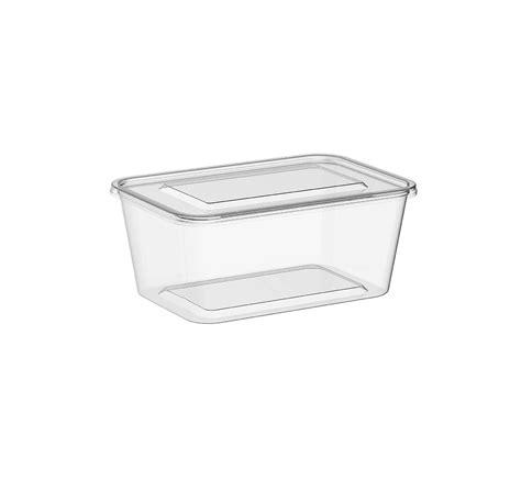 Microwave Container Clear Rectangle 2000ml Al Afrah Plastic Product Trading