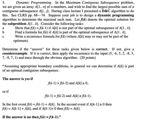 5 Dynamic Programming In The Maximum Contiguous