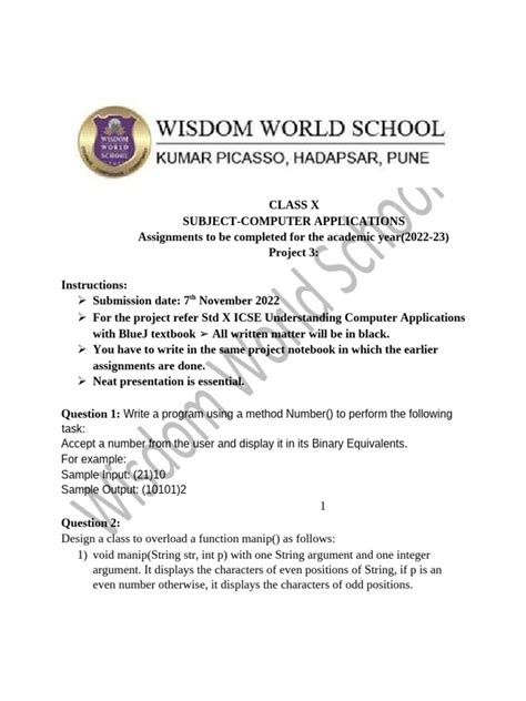 Project 3 Std 10 Pdf String Computer Science Integer Computer
