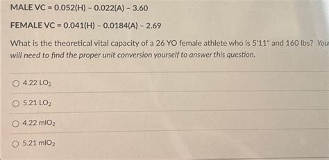 Solved MALE VC H A FEMALE VC Chegg Com