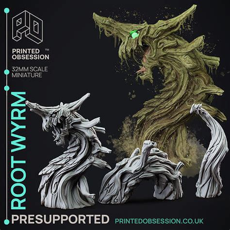 Root Wyrm 3d Printable Ttrpg Presupported 32mm Scale 3d Model 3d