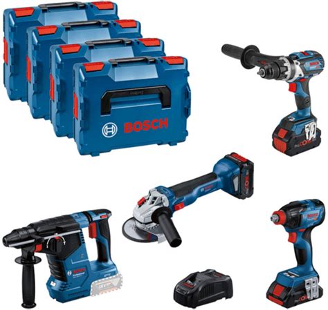 Bosch Set 4 Akumulatorska Alata 18v Bušilica Udarni Odvrtač Ugaona